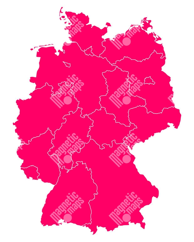Magnetická mapa Německa, ilustrovaná, růžová