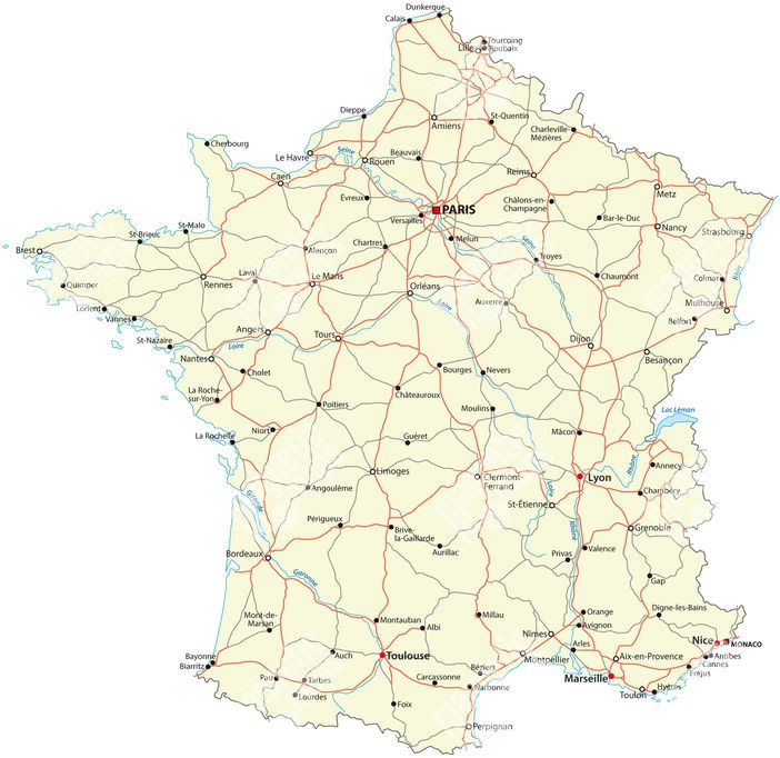 Magnetická mapa Francie, ilustrovaná, barevná