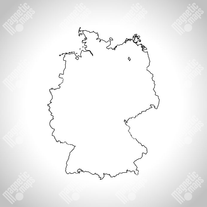 Magnetická mapa Německa, obrysová, slepá